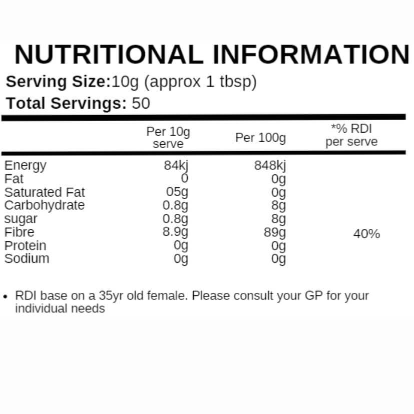 Chicory Inulin Powder 500g | Prebiotic Fibre | Nutraviva