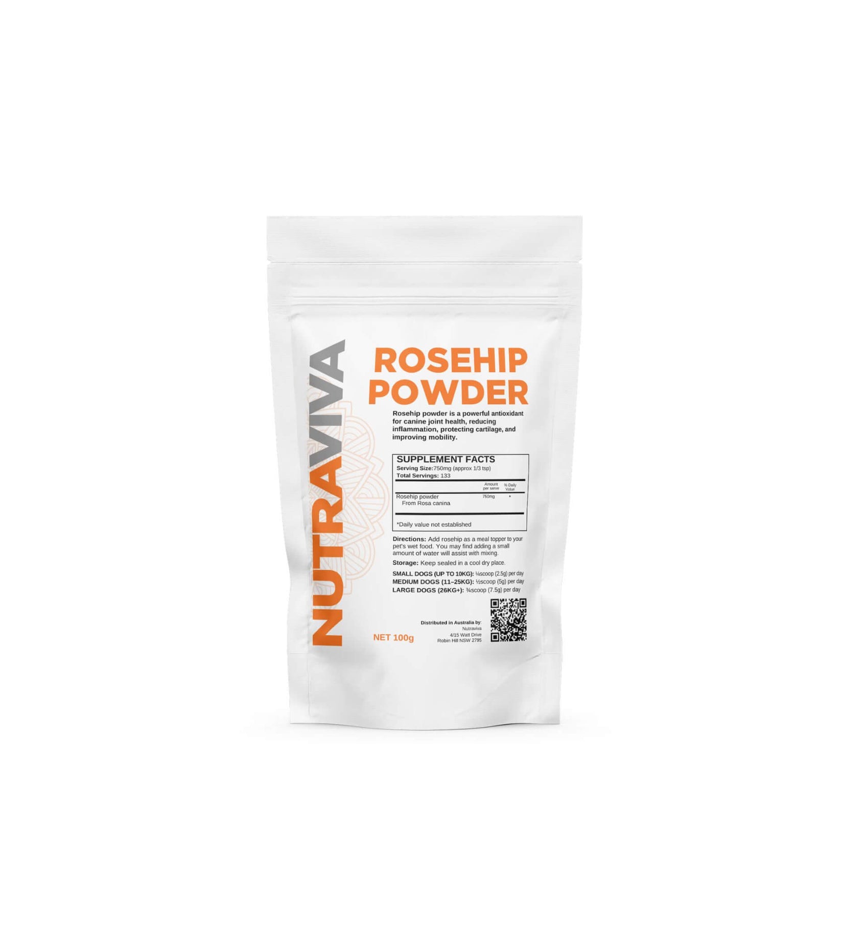 Rosehip Powder 100g | Vitamin C & Joint Support | Nutraviva