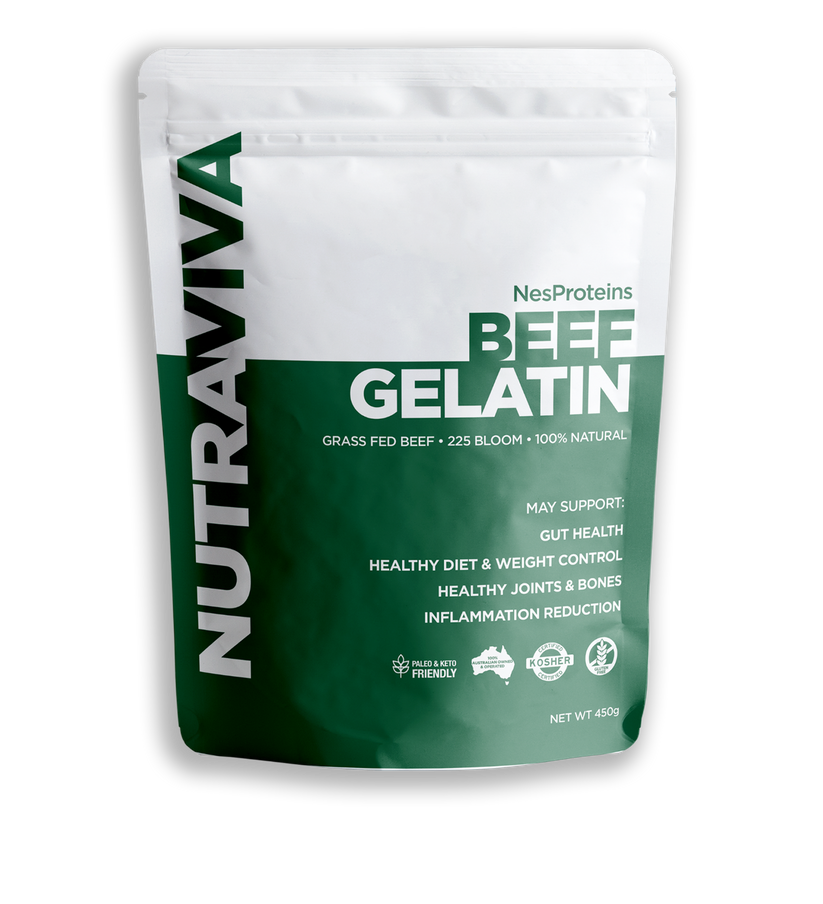 Premium Beef Gelatin 450g | 100% Grass-Fed and Finished | Nutraviva